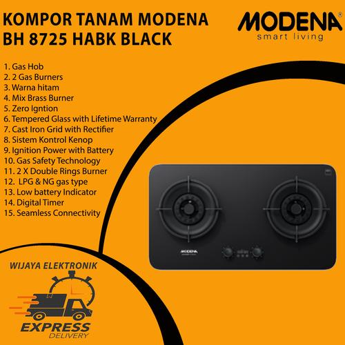 Promo Modena Build in hob BH 8725 HABK Kompor tanam 2 tungku modena New ...