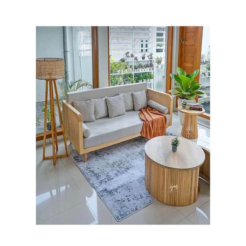 Jual set kursi sofa meja tamu kayu jati solid include meja model ...
