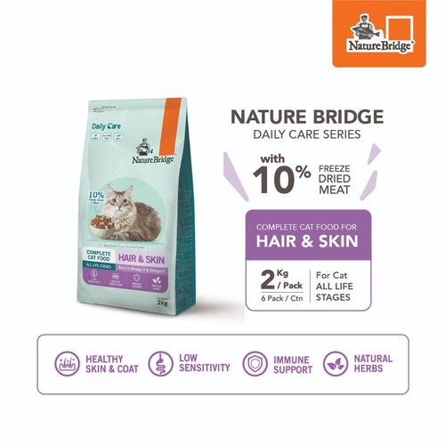 Jual Nature Bridge Cat Daily Care All Life Stage Hair & Skin 2kg - Kota ...