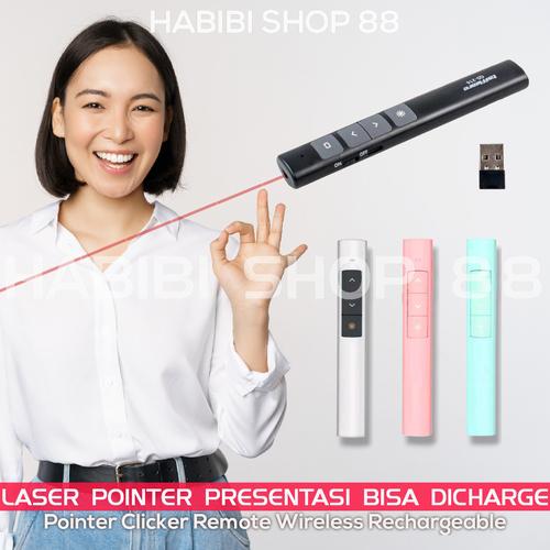 Promo TAFFWARE Laser Pointer Clicker Presentasi Pen Remote Wireless 2.4Ghz - Hitam - Kota ...