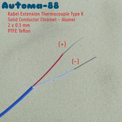 Jual Kabel Thermocouple Type-K wire 2 x 0.3mm Teflon PTFE Biru meteran ...