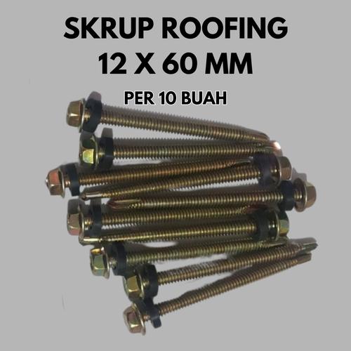 Jual Per 10 buah Skrup Baut Roofing Zollo 12 x 60 mm Sekrup Rufing ...