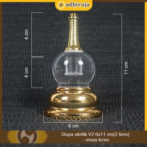 Jual Tempat Simpan Relik Stupa Akrilik v2 (6x11cm) emas krom 2 tier ...