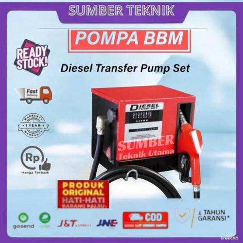 Jual Pompa Fuel Pump Analog Pompa Transfer BBM Solar Flowmeter AC 220V ...