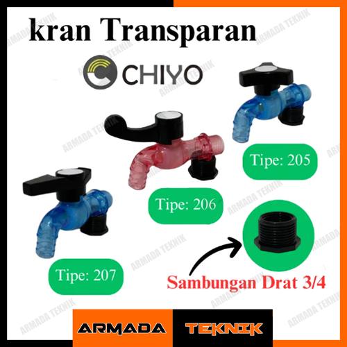 Jual Kran Air PVC Transparan/ Kran kamar Mandi Transparan/ Kran Taman Transparan Merek Chiyo - 1 ...