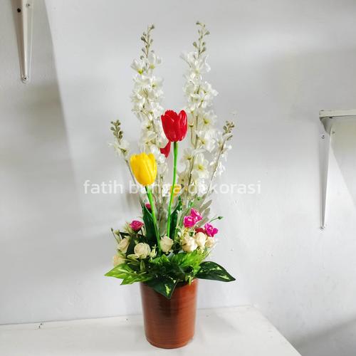 Jual Rangkaian Bunga/Bunga artificial/Bunga hias plastik/Lengkap dengan ...