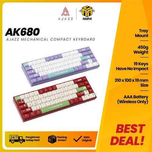 Jual AJAZZ AK680 / AK 680 65% WIRED / WIRELESS MECHANICAL KEYBOARD ...