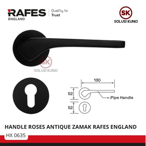 Promo RAFES ENGLAND HANDLE PINTU ROSES ANTIQUE BLACK ZAMAK LEVER GAGANG ...