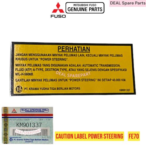Jual Sticker Stiker Label PERHATIAN POWER STEERING Original Mitsubishi ...