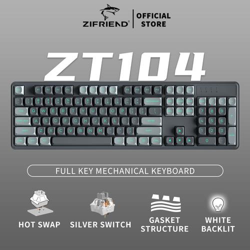 Promo ZIFRIEND ZT104-Keyboard Mekanis-Keyboard Berkabel-Sakelar Perak ...