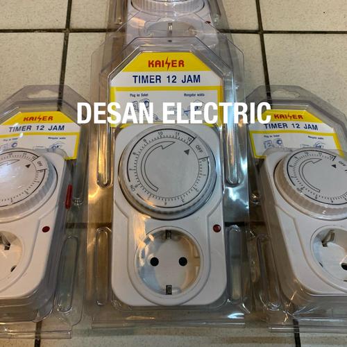 Jual Kaiser Stop Kontak Timer 12 Jam Analog / Alat Pengukur Waktu ...