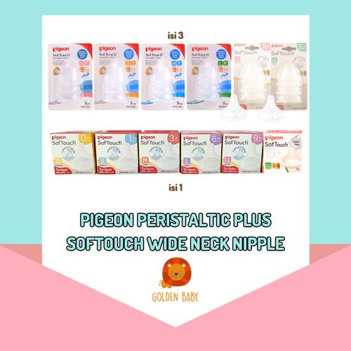 Jual Pigeon SofTouch Peristaltic PLUS Nipple WIDE NECK DOT Blister isi 3 - KEMASAN ISI 1, L (6M ...