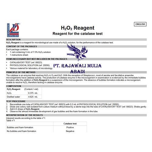 Jual H2O2 Reagent (Part of Salmonella Test Kit Food System), 5 mL ...