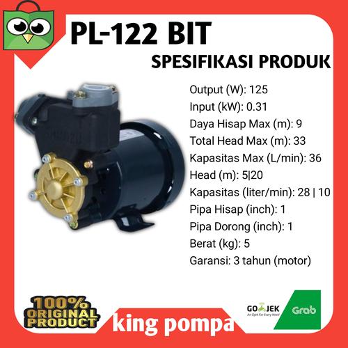 Jual Pompa air shimizu PL -122 BIT 125 watt dengan daya hisap 9 meter ...