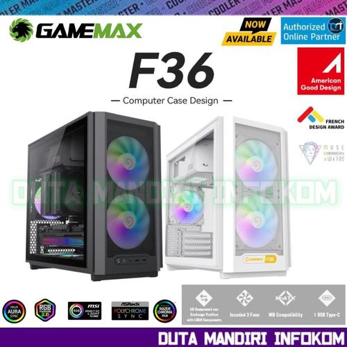 Promo GameMax F36 - MESH High Airflow Tempered Glass Mini Tower m-ATX ...