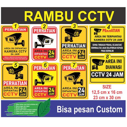 Jual Stiker Vinyl Rambu CCTV / Rambu CCTV - 1=12,5cmx16cm - Kab. Bekasi ...