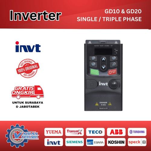 Promo Inverter INVT GD20 3 Phase 2,2KW/ 380V 5,0A GD20-2R2G-4 Goodrive 20 Series - Jakarta Utara ...