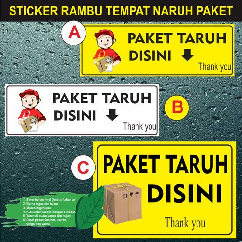 Jual Stiker Vinyl Paket Taruh di Sini / Rambu Paket Taruh di Sini ...