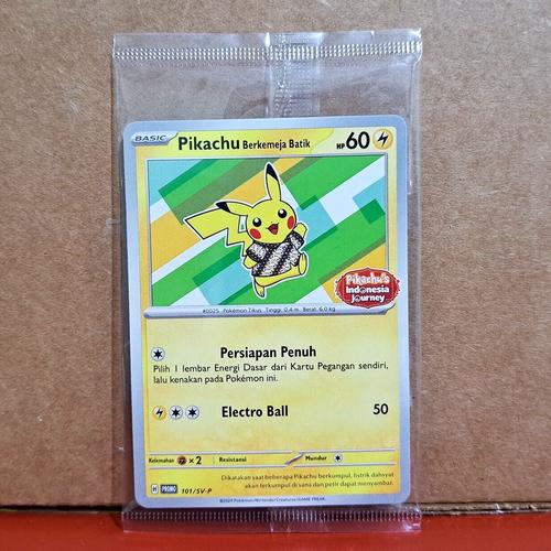 Jual Pikachu Berkemeja Batik 101/SV-P Promo Sealed Pack Pokemon TCG ...