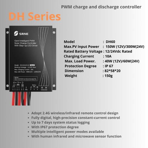 Jual SRNE Solar Charge Controller SCC All In One 10A 15A 20A DH60 DH100 ...
