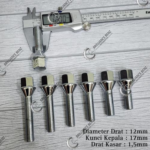 Jual BAUT RODA MERCEDES BENZ VW AUDI BM W 12MM DRAT 1.5MM MERCY RODA ...