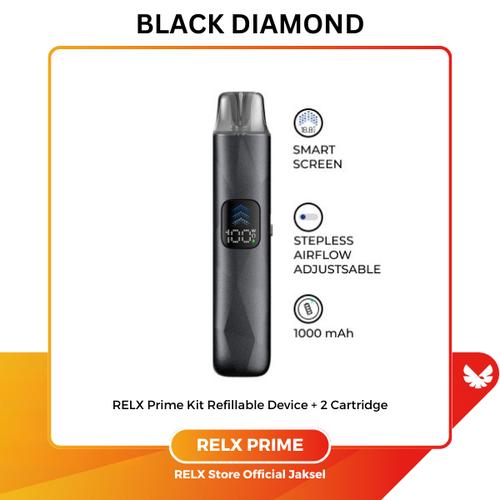 Jual RELX Prime Kit (Isi 1 Refillable Device dan 2 Ctg) - Black Diamond ...
