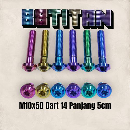 Jual Baut Titanium GR5 10x50 M10x50 Drat 14 Panjang 5 cm Payung Big ...