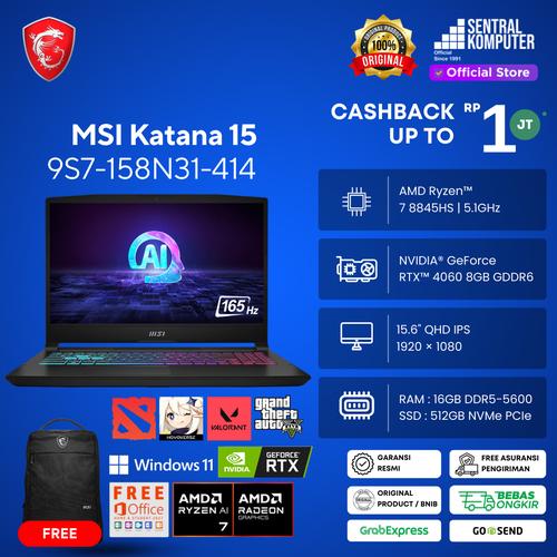 Promo MSI Katana A15 AI B8VF Ryzen 7 8845HS RTX4060 512GB 15.6" QHD 165Hz - Paket Antigores ...