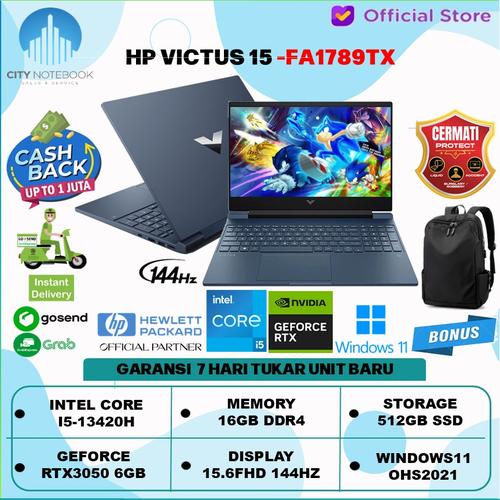 Promo Hp Victus 15 i5-13420H RTX3050 6GB/ 16GB 512GB Windows11 + Ohs 15 ...