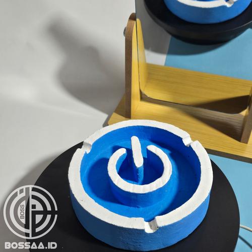Jual Asbak Aesthetic Asbak Unik Asbak Logo Button Power Biru Putih ...