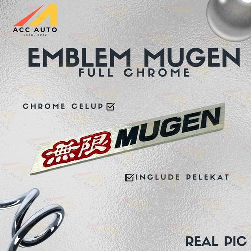 Jual Emblem Mugen/ Tulisan Mugen 3D Merah Chrome Lambang Merek Kecil ...