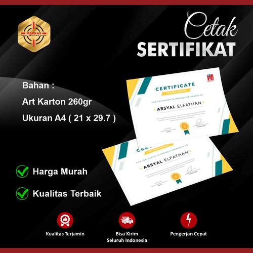 Jual Cetak Sertifikat Penghargaan Juara | Print Piagam Sertifikat ...