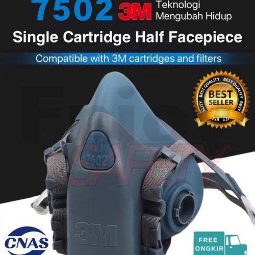 Jual 3M Masker 7502 Half Facepiece Reusable Respirator ORI Set 7502 ...