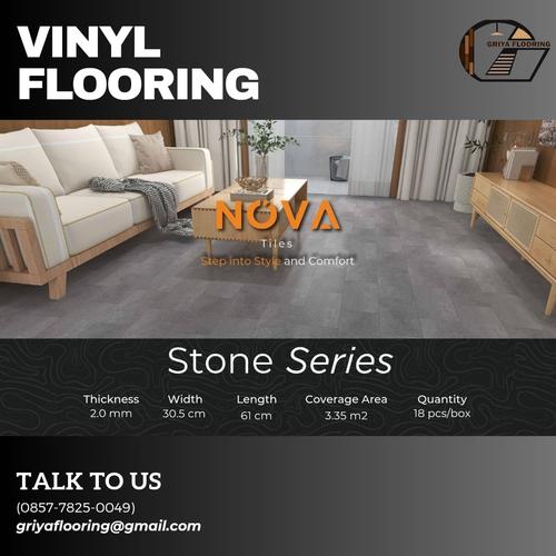 Jual lantai vinyl tebal 2mm NOVA tiles stone series/box - Marble white ...
