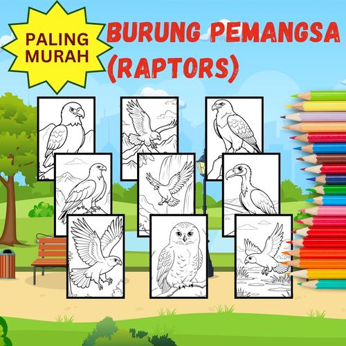Jual Kertas Mewarnai Ukuran A5 / Burung Pemangsa / GAMBAR MEWARNAI ...