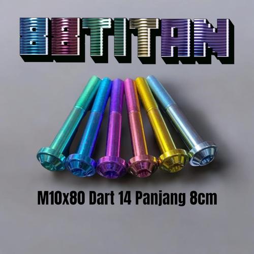 Jual Baut Titanium GR5 10x80 M10x80 Drat 14 Panjang 8 cm Payung Big ...