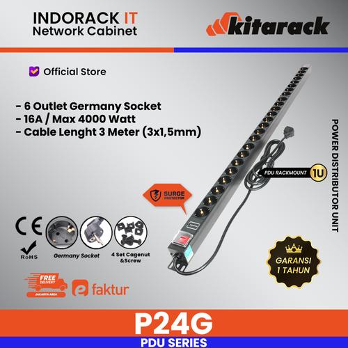 Promo Power Distrobution Unit PDU24G 24 Port Germany Socket Stop Kontak ...