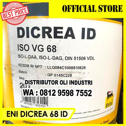 Jual ENI DICREA 68 ( High Performance Rotary Screw Oil - 20 Liter ) - Kota Tangerang ...
