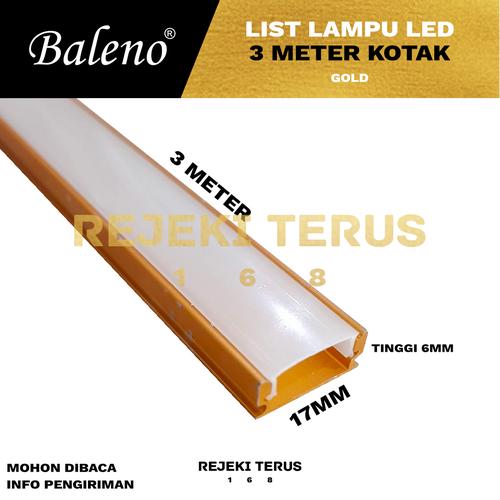 Jual List Lampu LED Strip Kotak GOLD 3 METER Rumah Rel Lis Cover ...