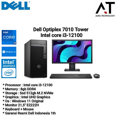 Promo Dell Optiplex 7010 Tower i3-12100 8GB SSD 512GB Monitor 21,5 ...