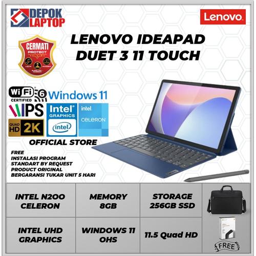 Promo Lenovo Ideapad Duet 3 11 Touch Intel N200 8GB 256GB 11.5" 2K ...