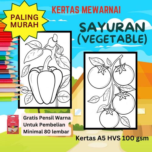 Jual Kertas Mewarnai Ukuran A5 / GAMBAR MEWARNAI / COLORING BOOK / Tema ...