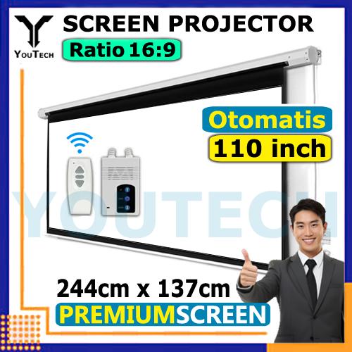 Promo Premium Screen Projector 110 inch Rasio 16:9 Motorized - Layar ...