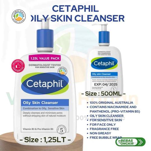 Promo Cetaphil Oily Skin Cleanser Wajah 500ml Kulit Berminyak NEW ...