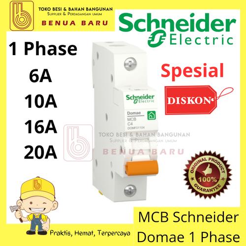 Promo MCB Schneider New Domae 1P 6A 10A 16A 20A / Schneider MCB New Domae 1 Phase 6 Ampere 10 ...