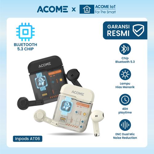 Promo ACOME Headset Earphone TWS Bluetooth 5.3 Transparent Low Latency ...
