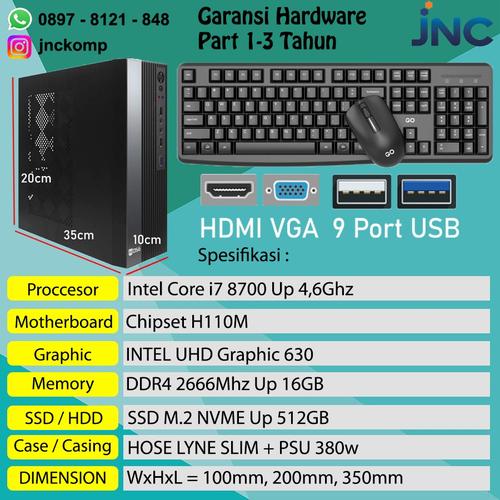 Promo Komputer Slim Case i7 Gen8 Rakitan RAM DDR4 SSD NVME CPU Mini PC ...
