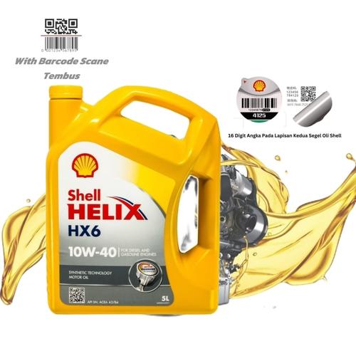 Jual Oli Mesin Shell HELIX HX6 SAE 10W-40 API SN PLUS Synthetic 4L ...