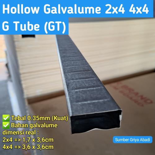 Jual Hollow GTube (GT) 2x4 4x4 / rangka hollow plafon gypsum PVC ...