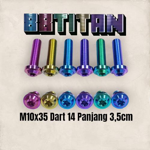 Jual Baut Titanium GR5 M10x35 Drat 14 Panjang 3,5 cm Payung Big Head ...